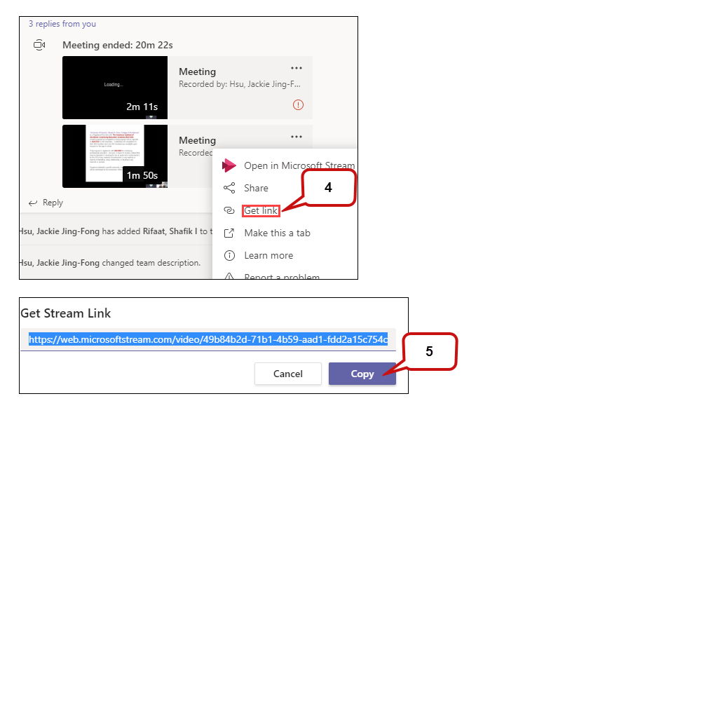 How To Share Team Meeting Recording With Students Instruction UH