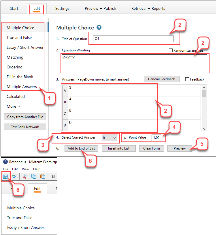 How To Create And Format Exam Questions In Respondus Instruction Uh