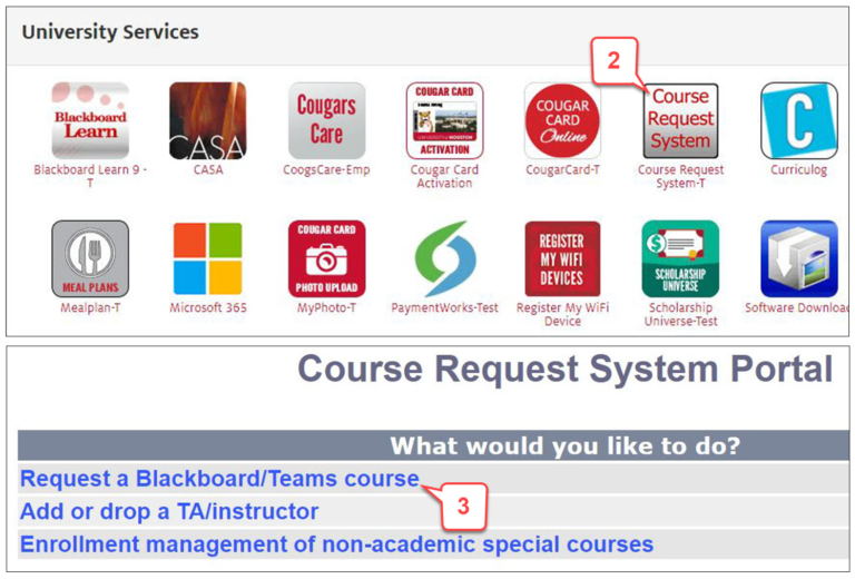 How to Request a Canvas/Teams Course – Instruction @ UH