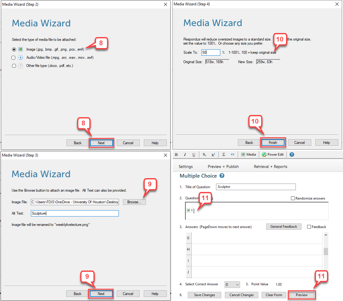 How To Insert An Image Into Respondus Exam Questions Instruction Uh