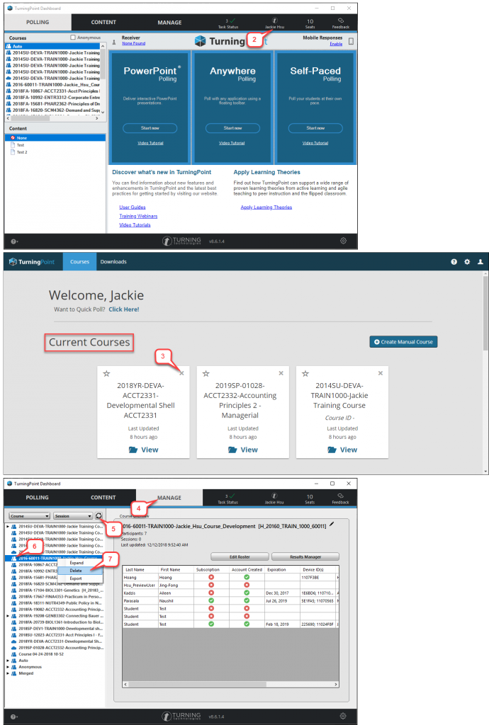 TP8: How to Delete Blackboard Course from Turning Account – Instruction @ UH