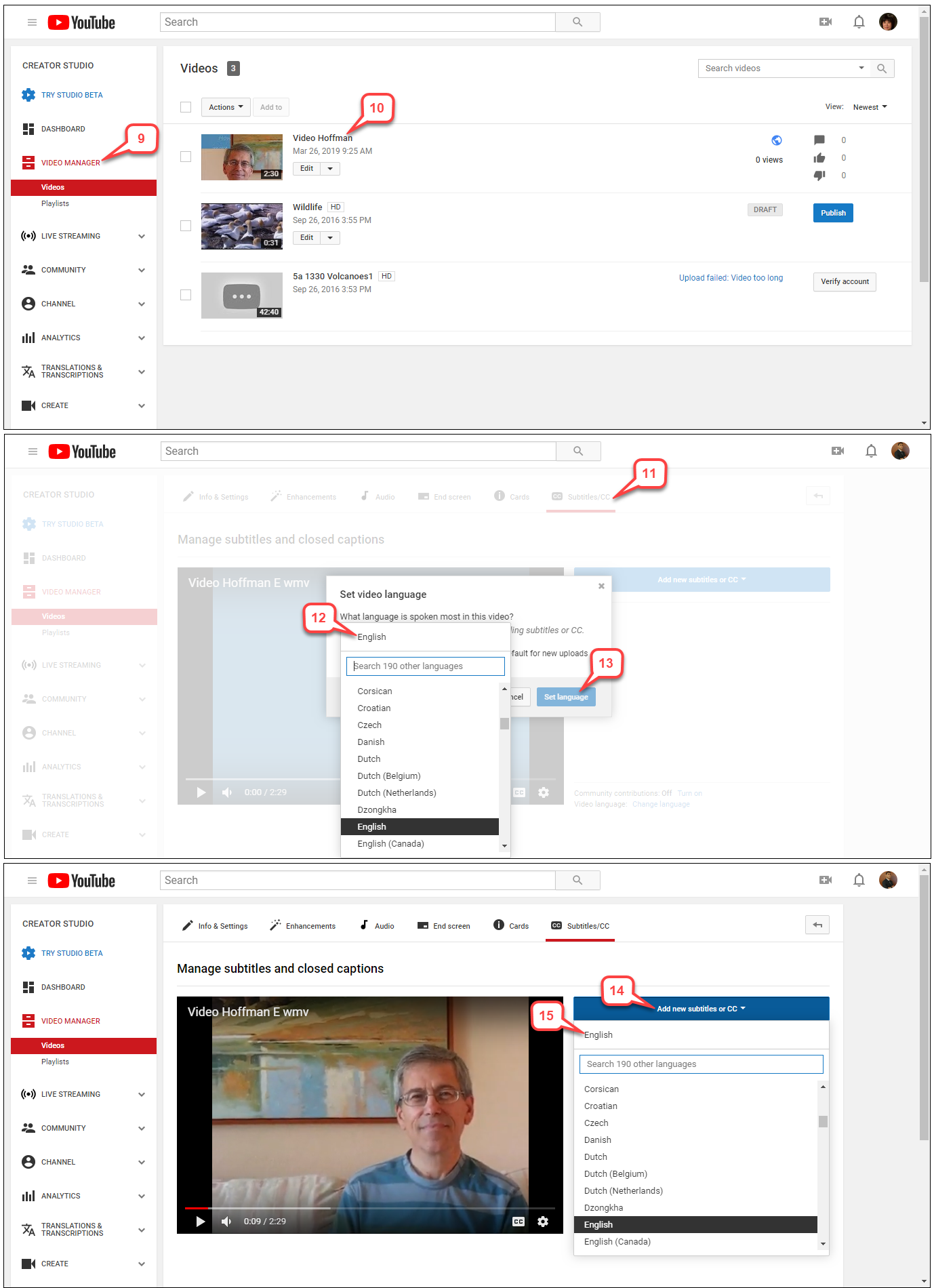 How To Generate Automatic Captions In Youtube Video Instruction Uh