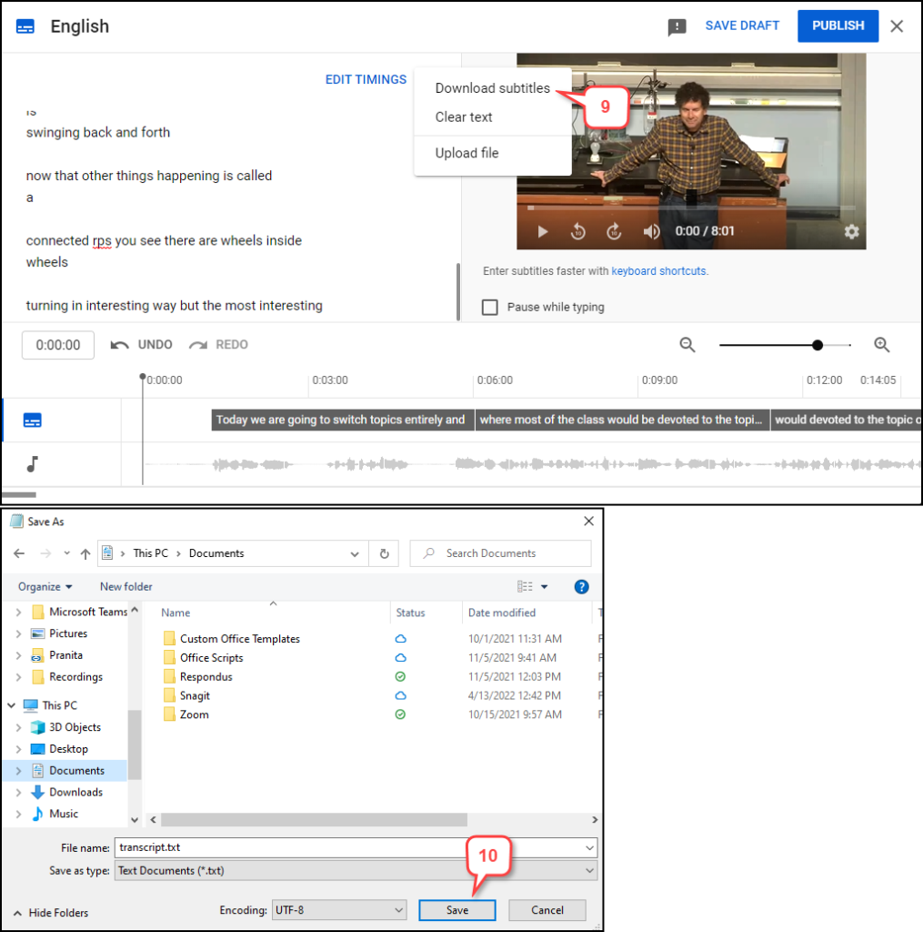 How to Download Subtitles/Captions in YouTube – Instruction @ UH
