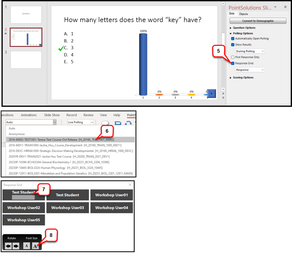 Add a Response Grid – Instruction @ UH