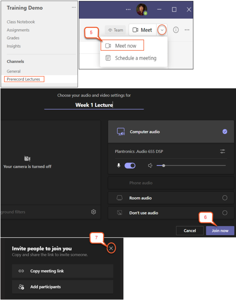 How to Prerecord Lecture in Teams – Instruction @ UH