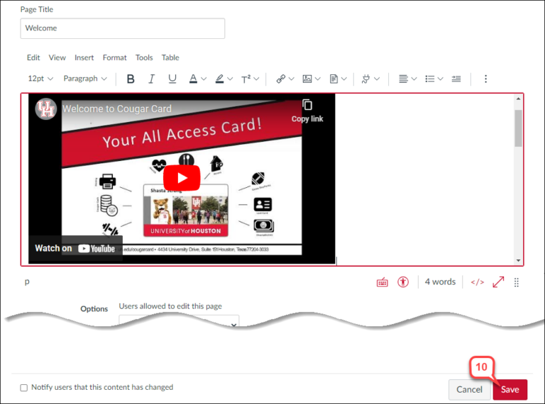 Canvas: How to Embed YouTube Video – Instruction @ UH