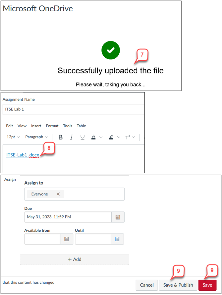 How To Linkembed Onedrive File To A Canvas Assignment Instruction Uh