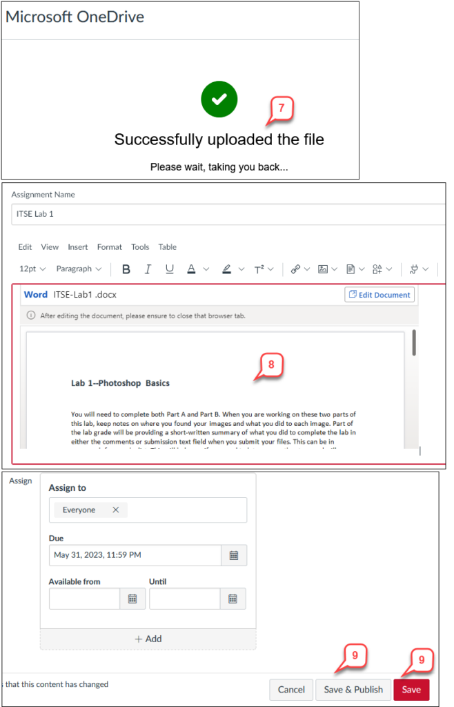 How to Link/Embed OneDrive File to a Canvas Assignment – Instruction @ UH