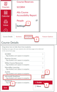 Canvas: How to Enable the Microsoft OneDrive link in Course Navigation – Instruction @ UH