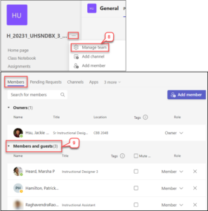 How to Access Your Class Teams – Instruction @ UH