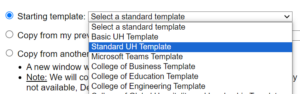 New Course Template – Instruction @ UH