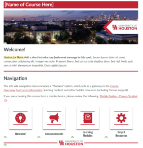 New Course Template – Instruction @ UH